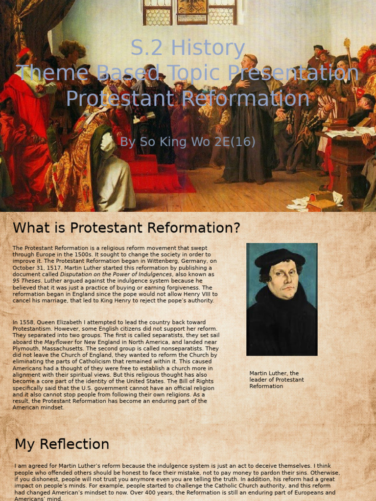 History Topic Presentation - Reformation | PDF | Protestantism ...