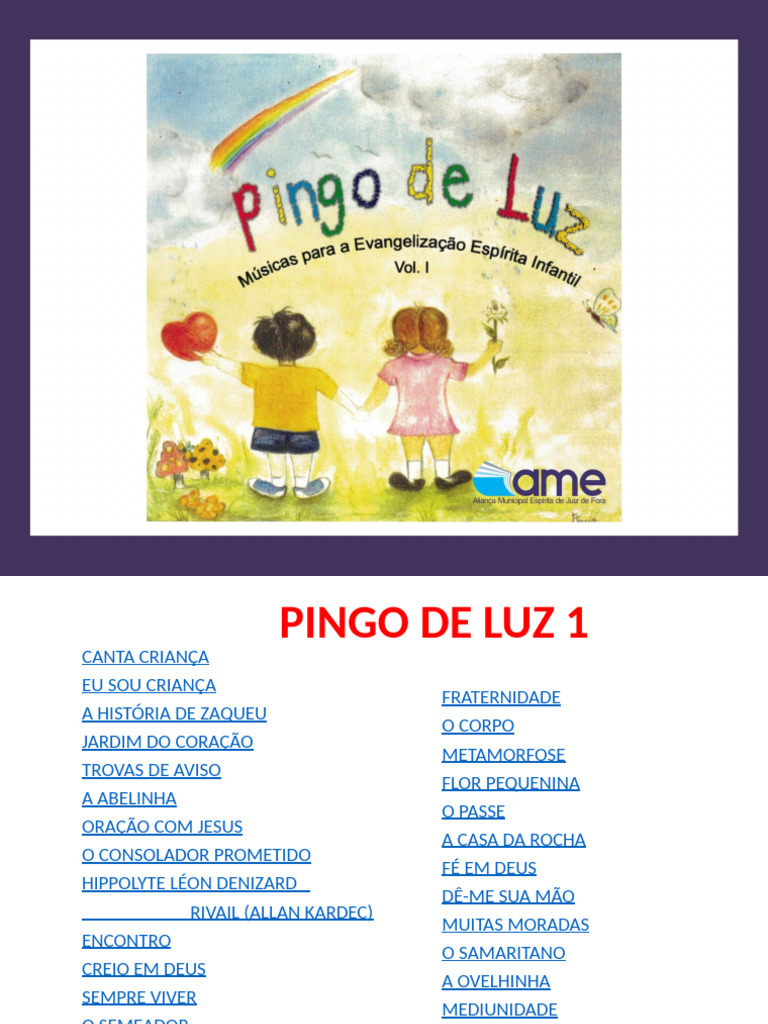 Músicas Pingo de Luz | PDF