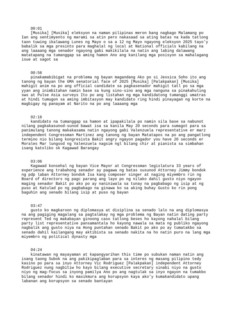 NoteGPT - Tanong NG Bayan - The GMA Senatorial Face-Off 2025 - Tanong ...