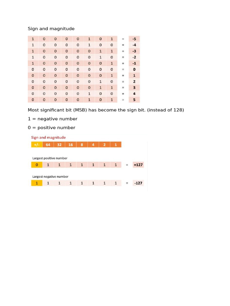 Sign and magnitude | PDF