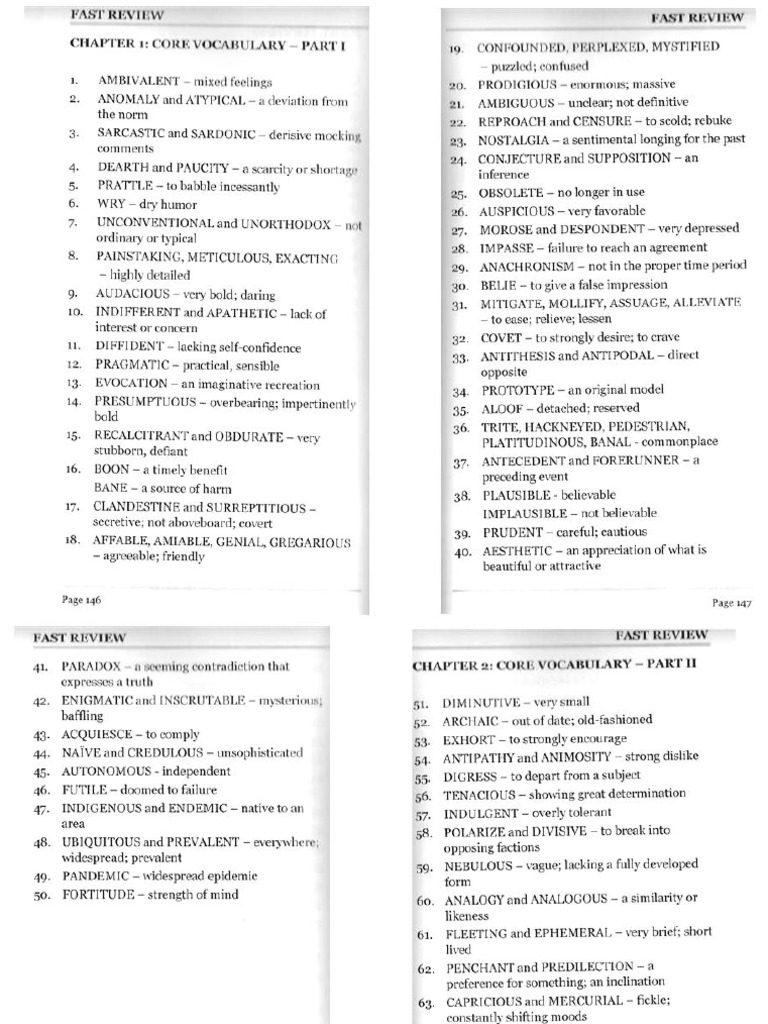 Vocab 1 - Fast Review (1) .PDF Version 1 | PDF