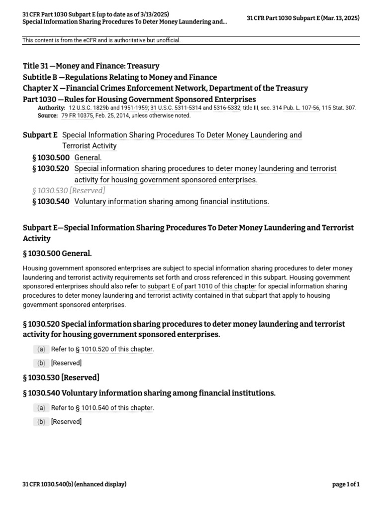 Special Info Sharing for GSEs | PDF