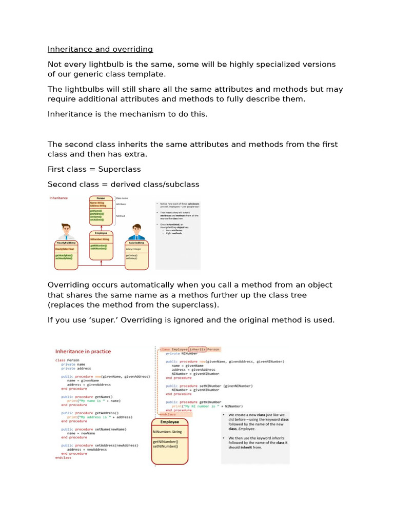 Inheritance and Overriding | PDF