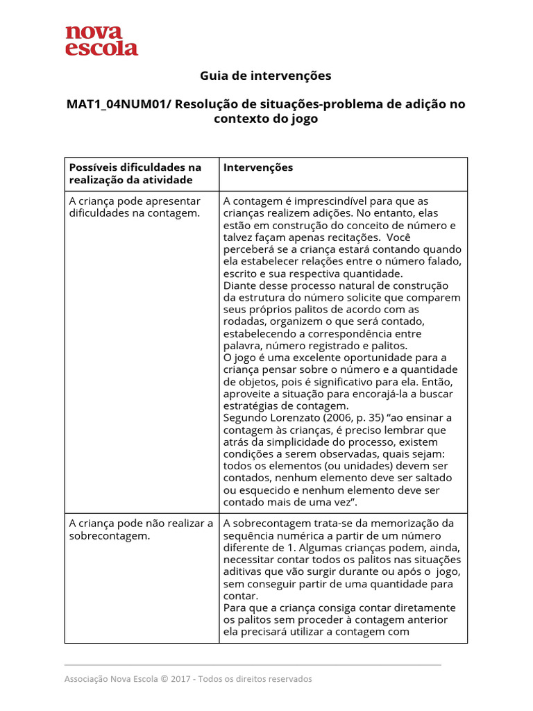 Guiadeintervencao Mat1 04num01 | PDF | Números | Aprendizado