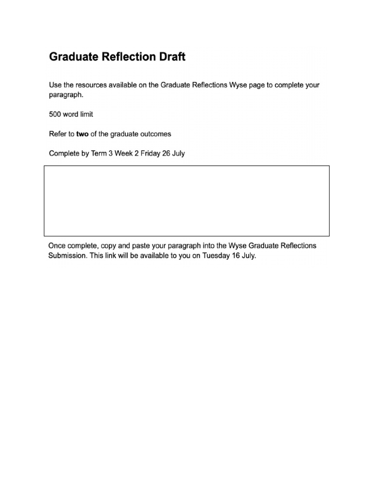Graduate Reflection Student Template | PDF