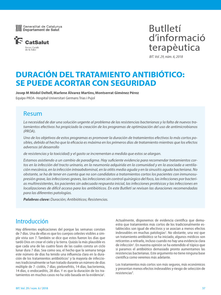 Duración Del Tratamiento Antibiótico Se Puede Acortar Con Seguridad | PDF | Neumonía ...