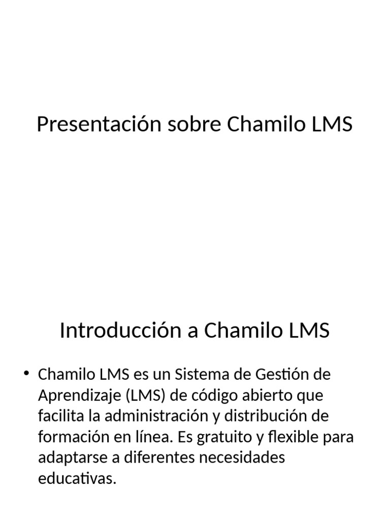Presentación Chamilo LMS | PDF