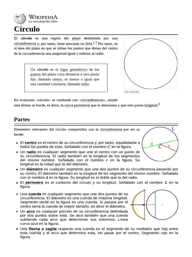 Círculo | PDF | Tangente | Circulo
