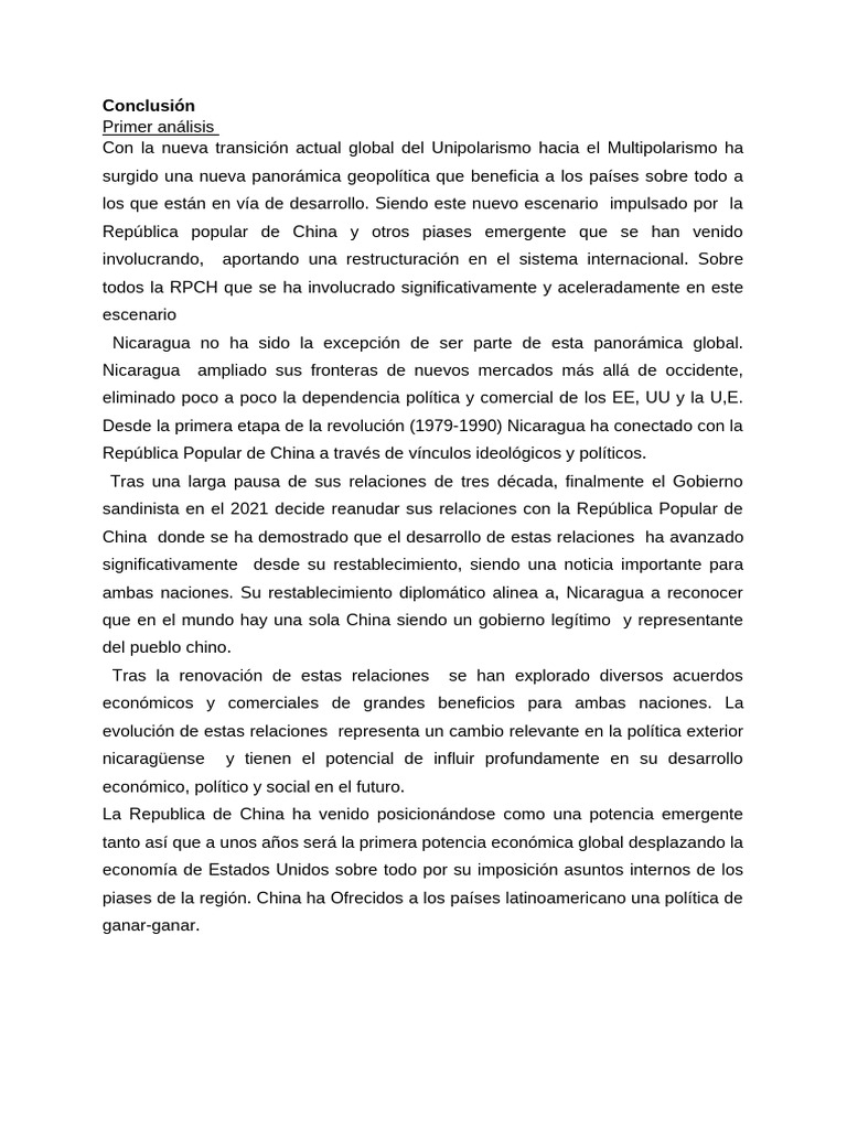 Conclusion - Terminado | PDF | China | Política mundial