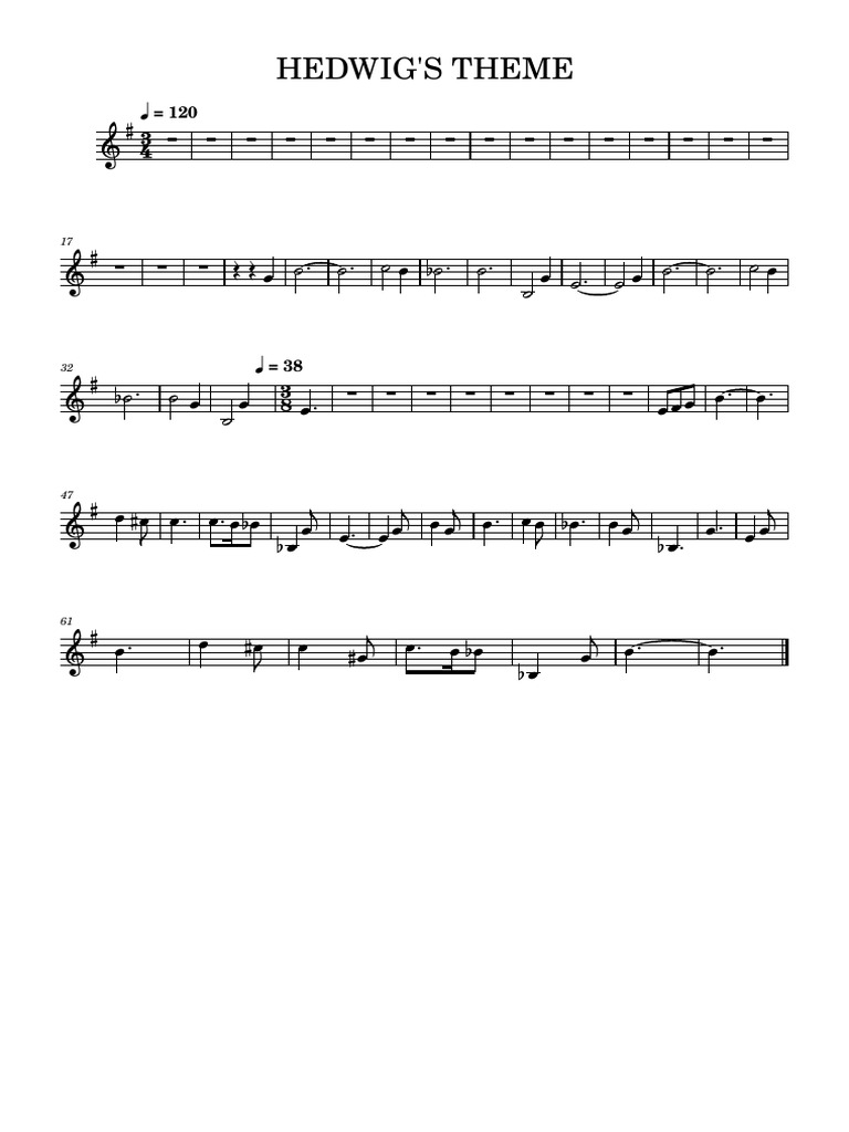 Partitur Violin Hedwig Theme | PDF