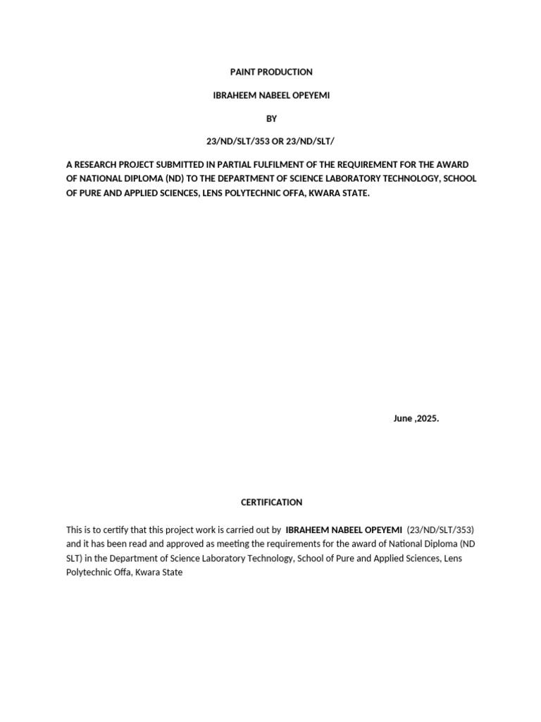 PAINT PRODUCTIO-WPS Office | PDF | Paint | Materials