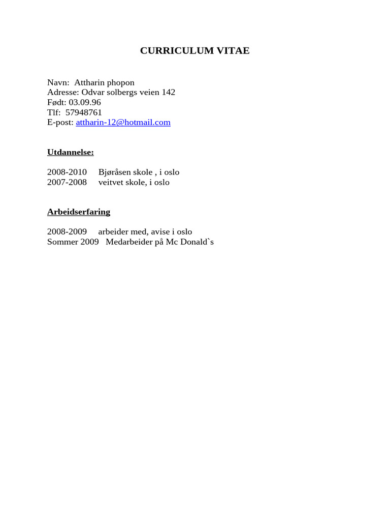 Curriculum Vitae | PDF