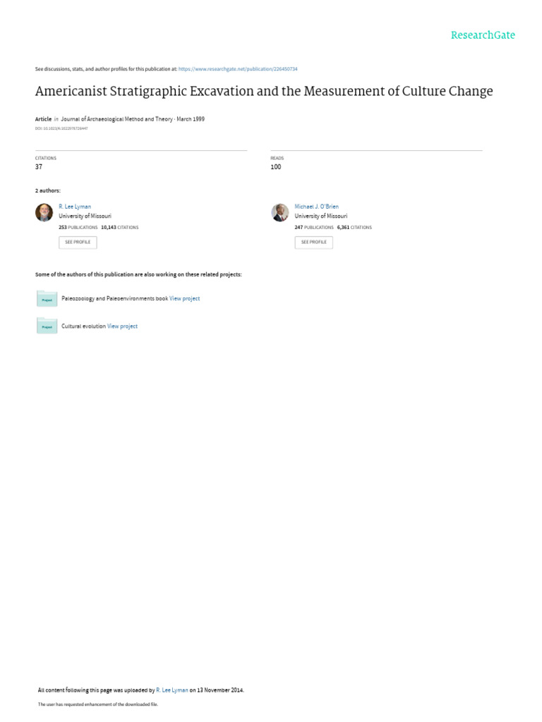 Americanist Stratigraphic Excavation and The Measu | PDF | Archaeology ...