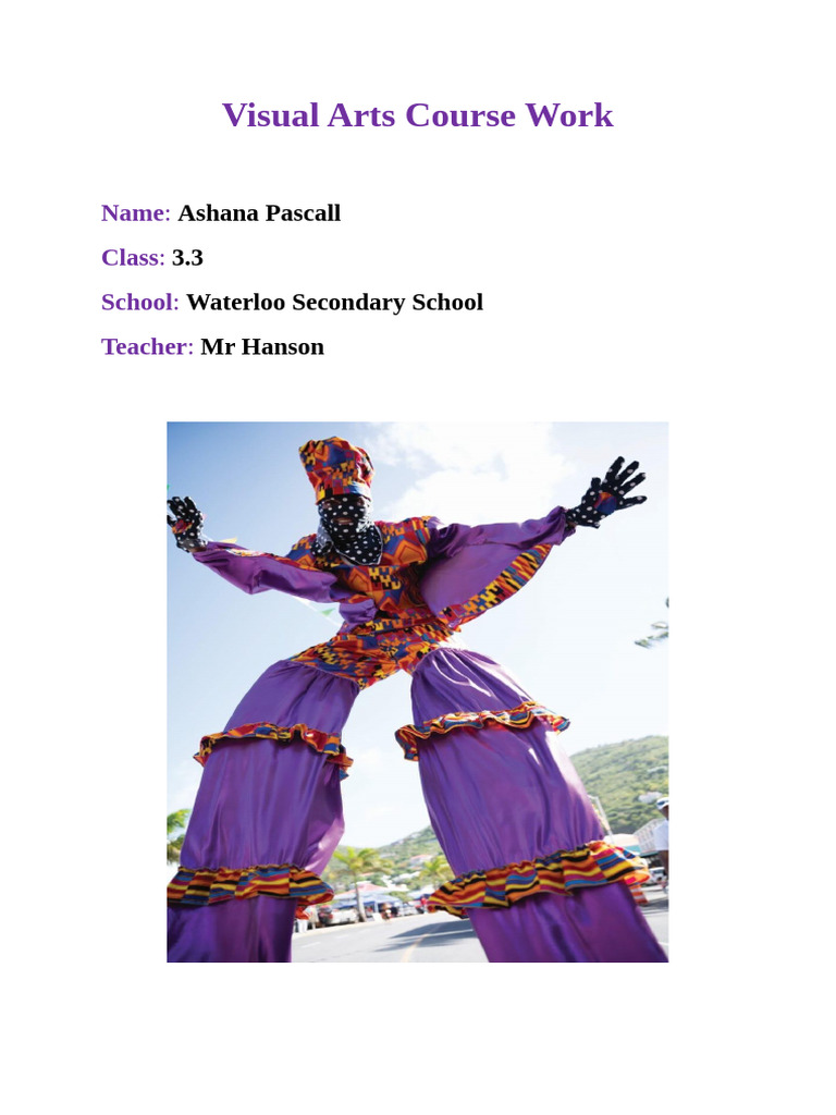 Visual Arts Course Work | PDF