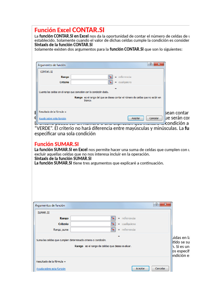 Actividad 1 Funciones Contar - Si, Sumar - Si, Promeddio - Si LOGISTICA | PDF | Función ...