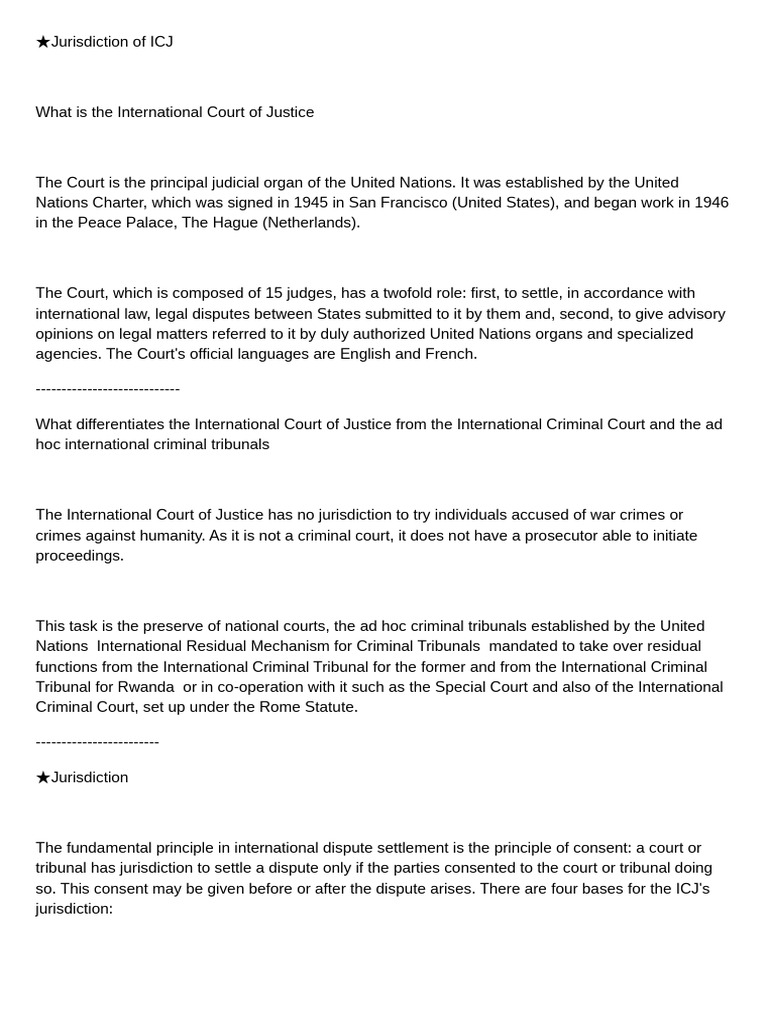 Jurisdiction of ICJ - 20250302 - 190448 - 0000 | PDF | Territorial ...