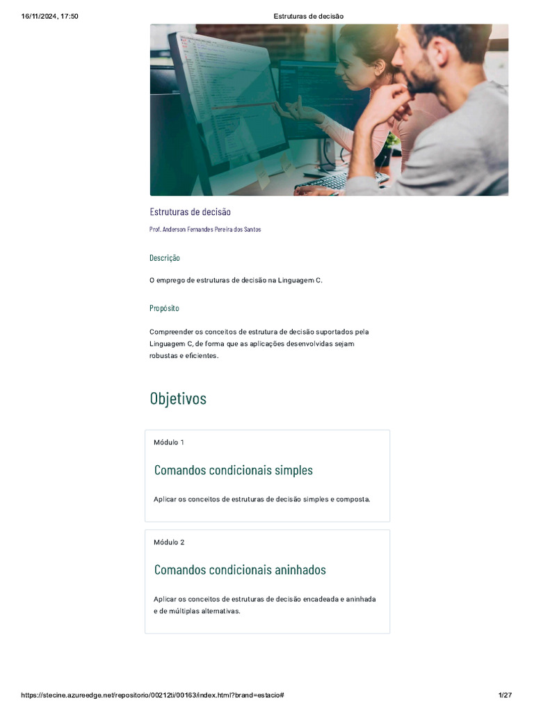 Estruturas de Decisão | PDF