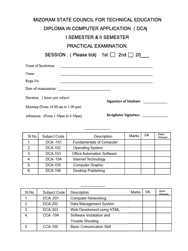 MSCTE Practical Exam Front Page | PDF