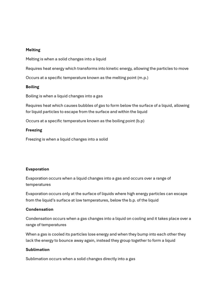Understanding Melting and State Changes | PDF