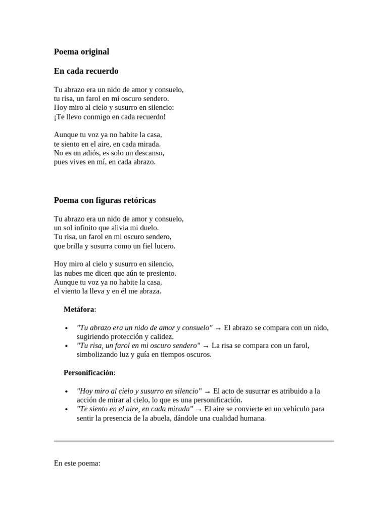 Poema de amor y recuerdos | PDF