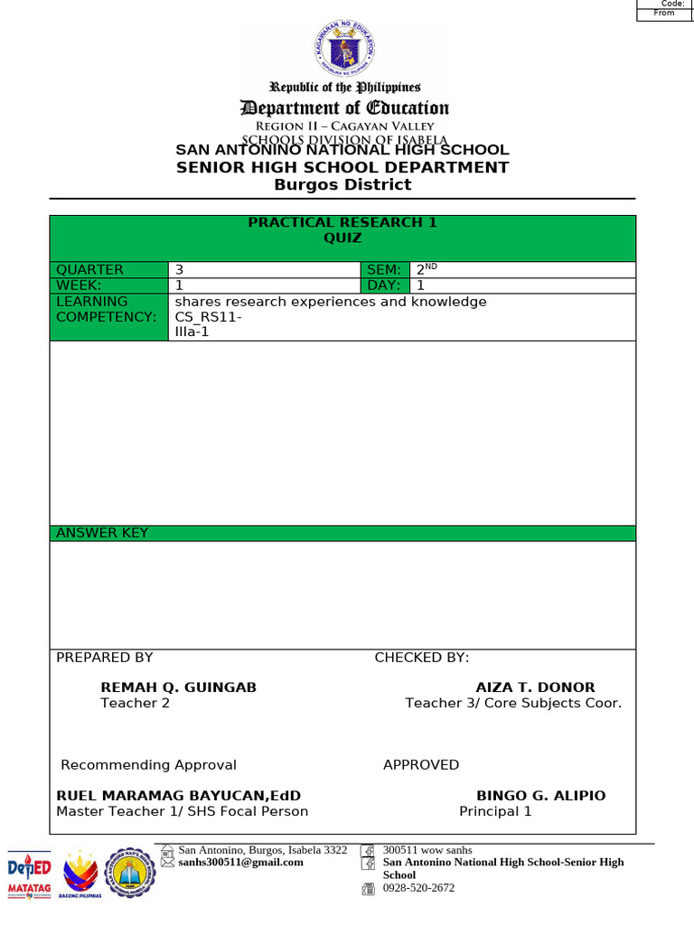 template-on-Quizzes-2 | PDF