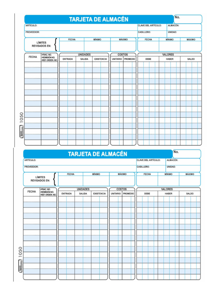 Contabilidad Tarjeta de Almacén | PDF