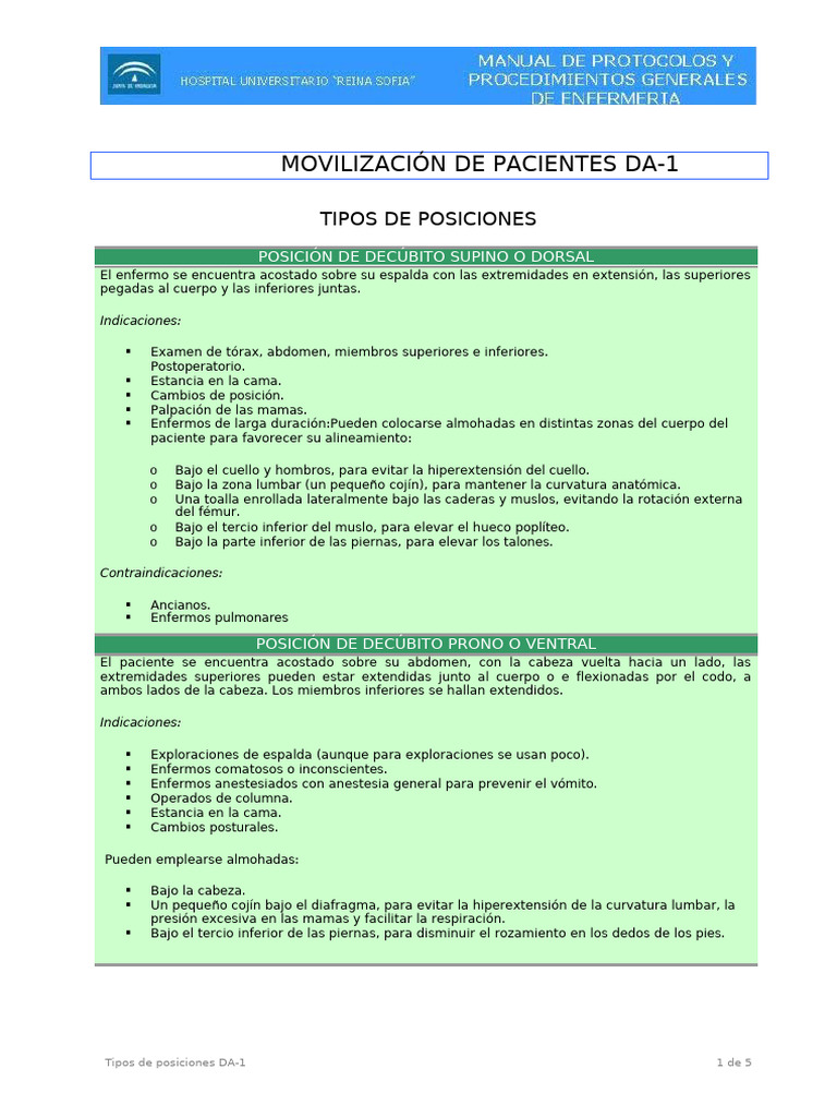 Da1 Tipo Posiciones | PDF | Rodilla | Medicina CLINICA