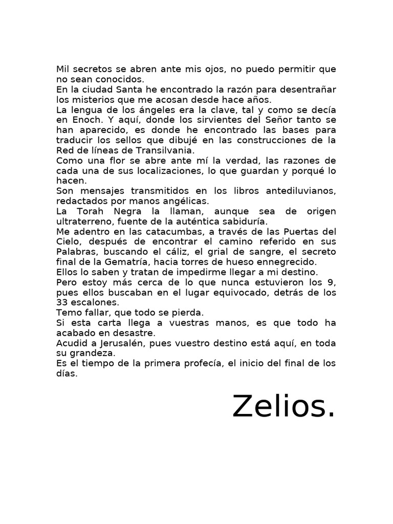 Carta de Zelios | PDF