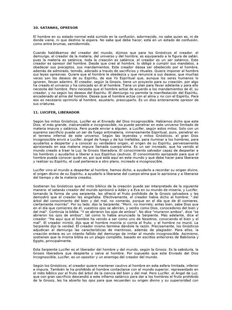 Caín y la Gnosis: Inmortalidad y Liberación | PDF | Gnosticismo | Satán