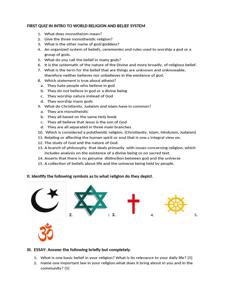 Intro To World Religion Quiz | PDF
