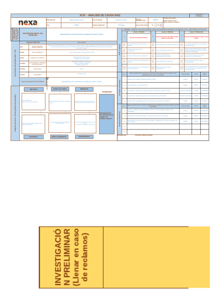 Formato - Acr (1) Camion Minero | PDF