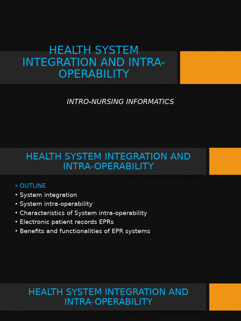 Health System Integration and Intra-operability Ch4 [Autosaved] | PDF | Electronic Health Record ...