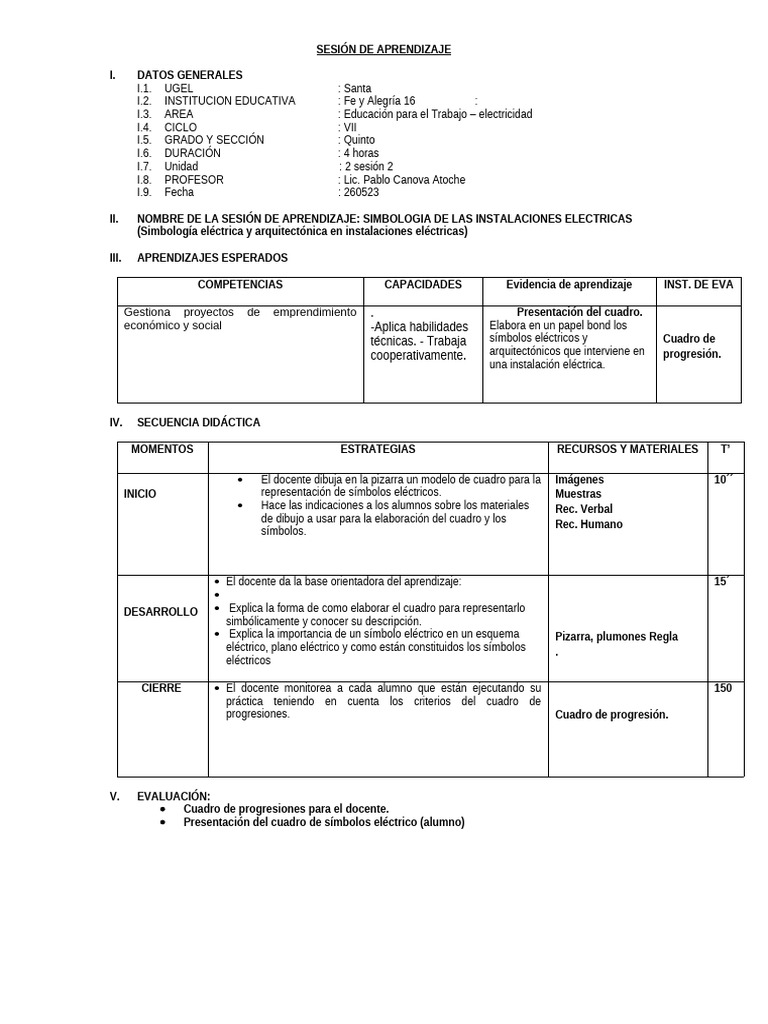 SESIÓN DE APRENDIZAJE-3ro - Practica | PDF | Maestros | Aprendizaje