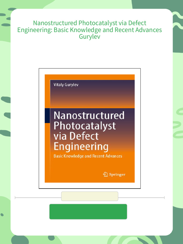 Nanostructured Photocatalyst via Defect Engineering: Basic Knowledge ...