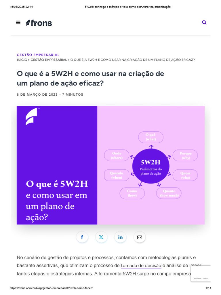 5W2H_ conheça o método e veja como estruturar na organização | PDF ...
