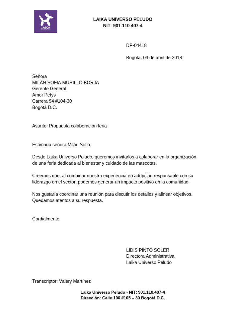 Carta estilo bloque #1 | PDF