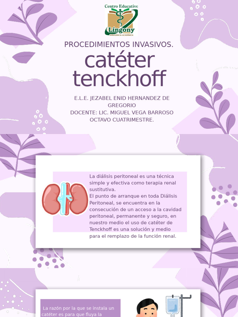 Catéter Tenckhoff | PDF | Peritoneo | Especialidades Medicas