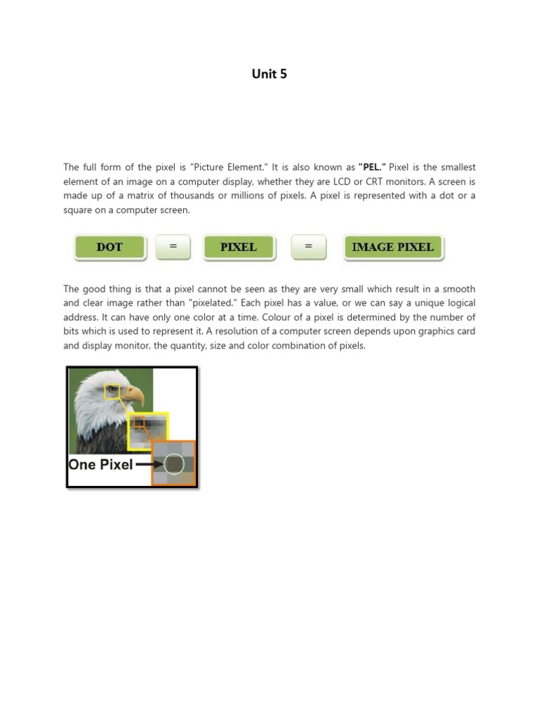 Digital Image Processing - Unit 5 | PDF | Color | Pixel