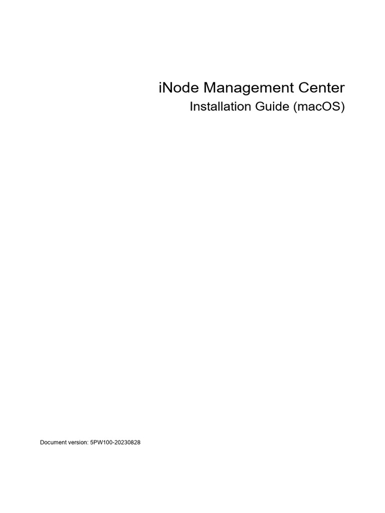 Inode Management Center Installation Guide - macOS | PDF | Computer Network | Computer Security
