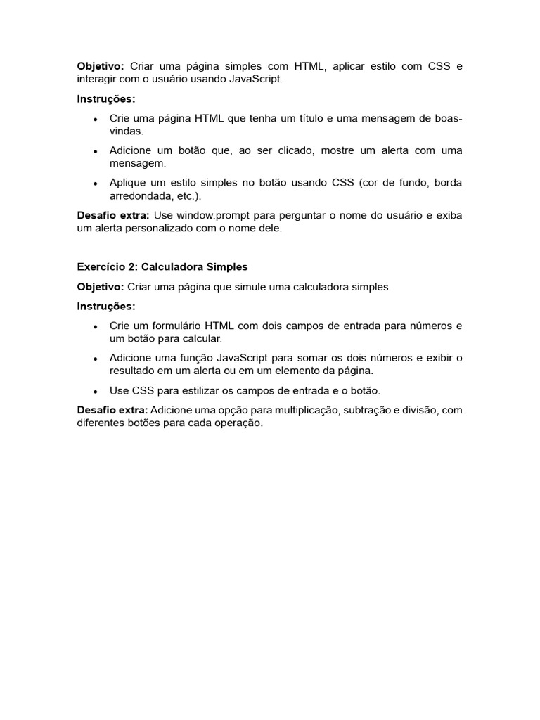 Exercício Javascript | PDF