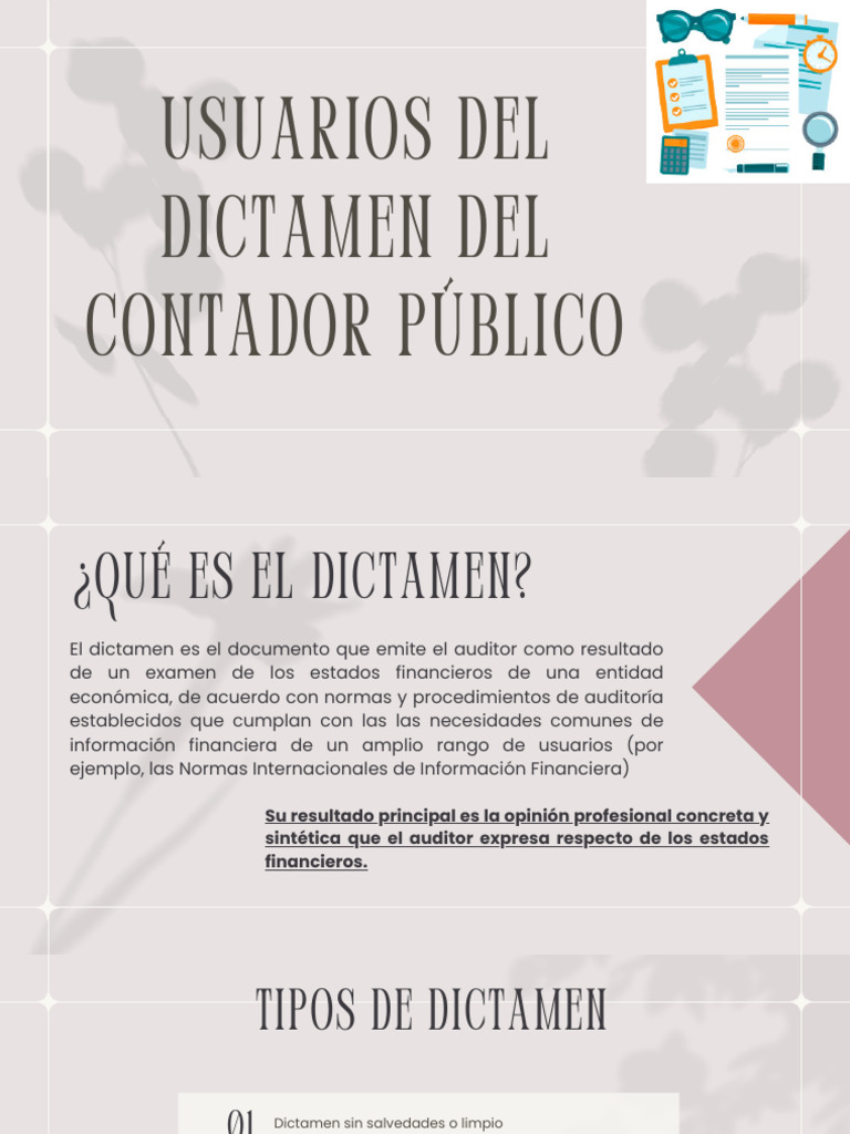 Tipos de dictamen del contador público | PDF | Contador | Contabilidad