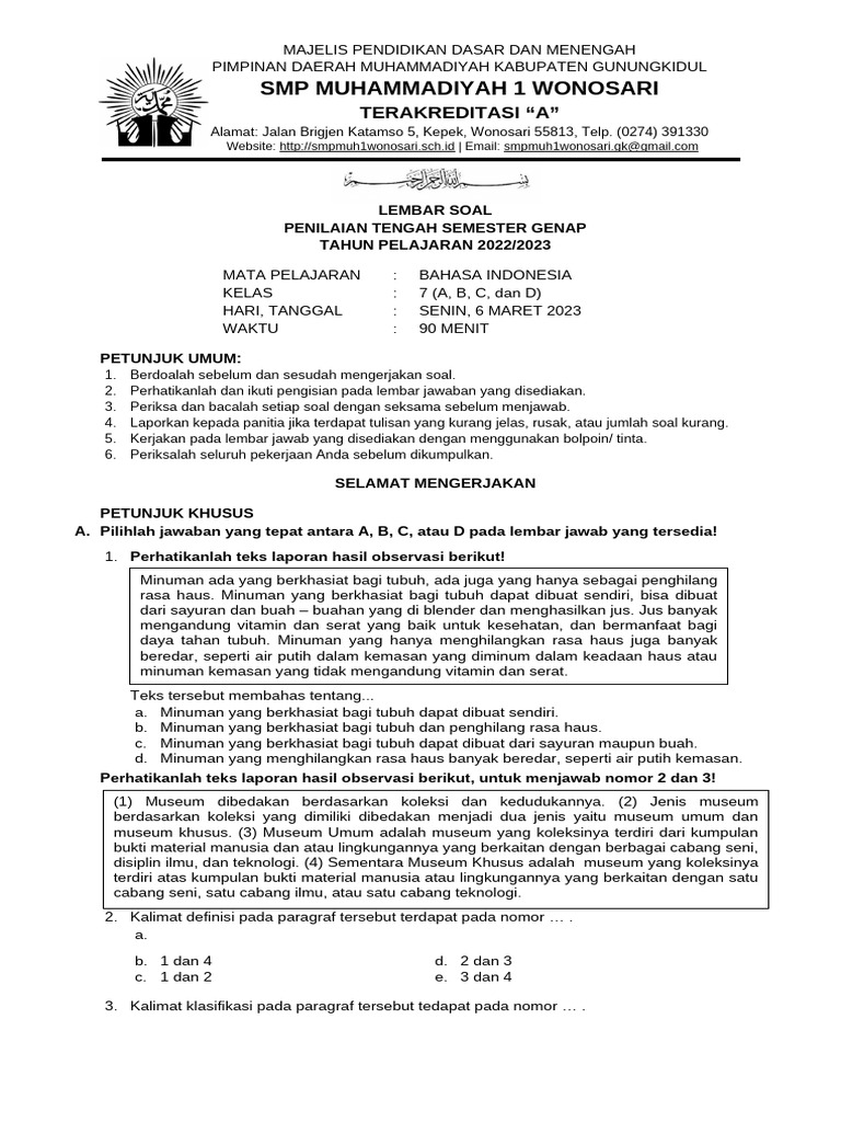 Temp. Soal EDIT | PDF
