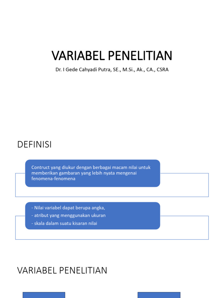 Variabel Penelitian dan Pengukurannya | PDF