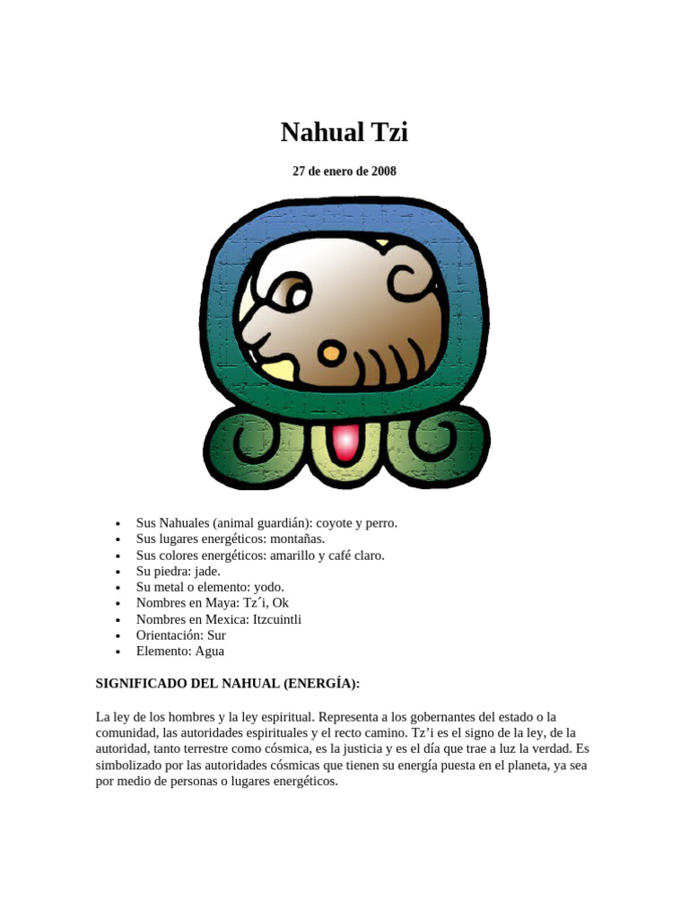 Significado del Nahual Tzi en la Cultura Maya | PDF