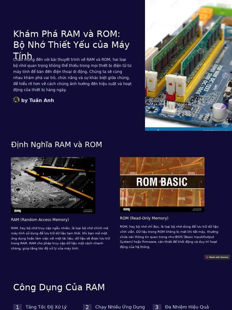Kham Pha RAM Va ROM Bo Nho Thiet Yeu Cua May Tinh | PDF