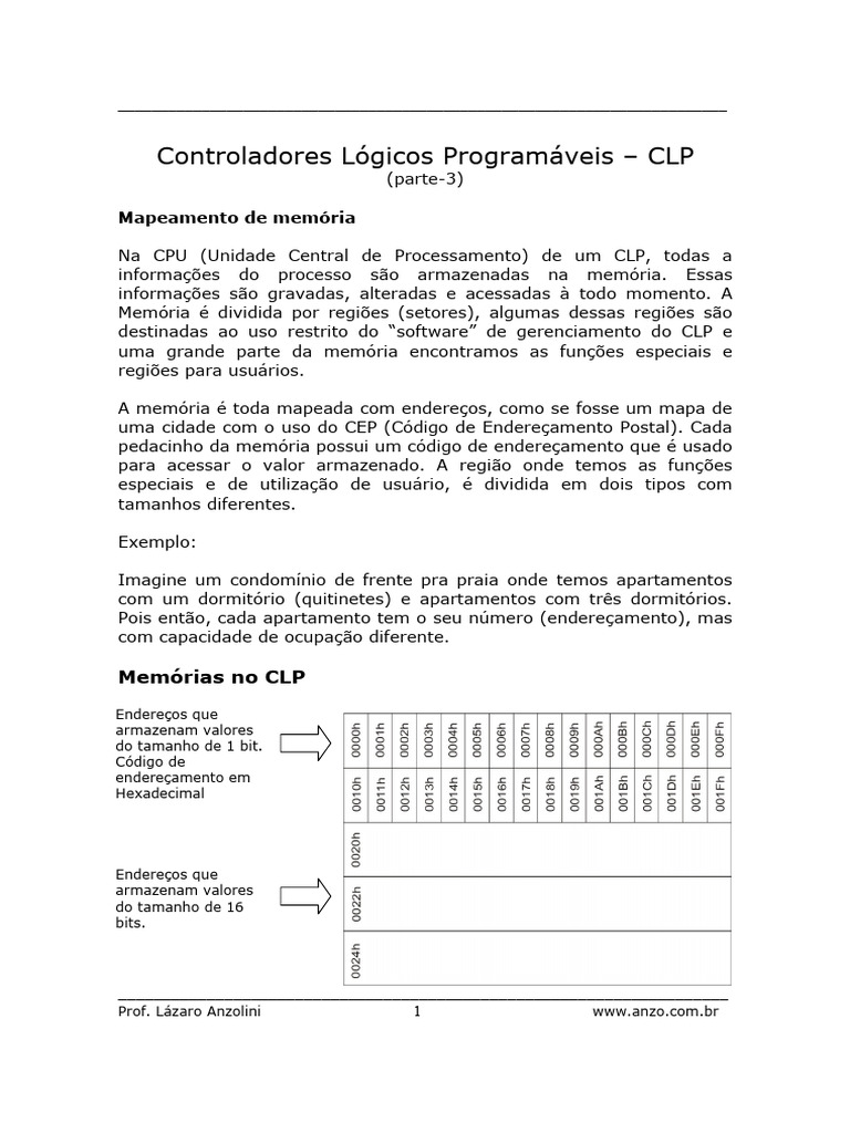 Controladores Lógicos Programáveis CLP (parte-3) | PDF | Controlador ...