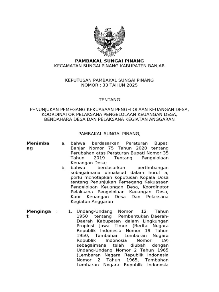 SK PPKD kupang Rejo NEW | PDF