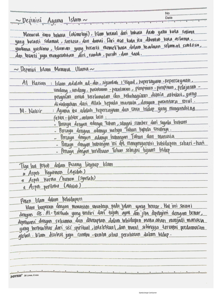 Resume Definisi Agama Islam - Annisa Ramadhani | PDF