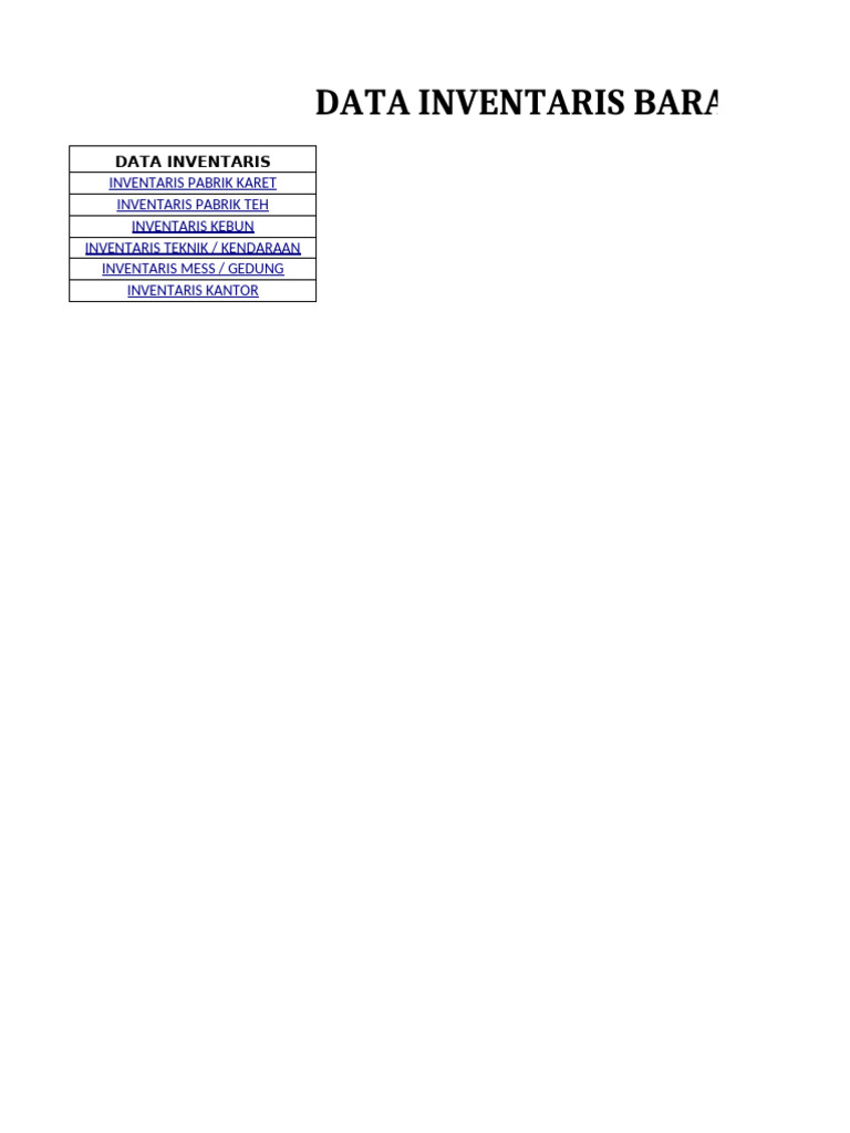 Data Inventaris Barang PT G | PDF