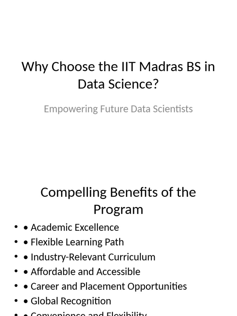 IITM DS Professional Enhanced Presentation | PDF
